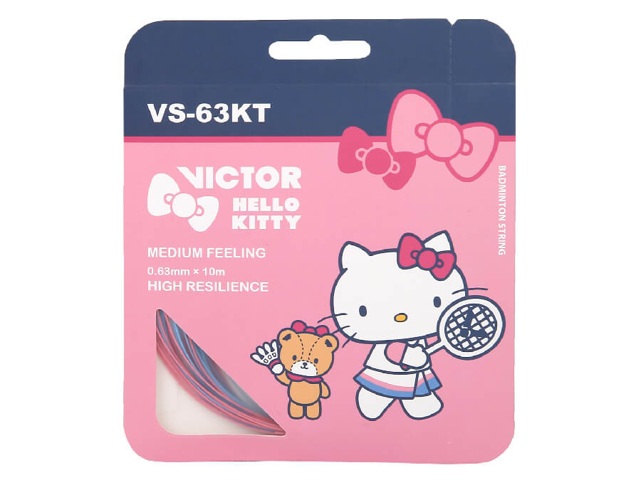 VICTOR x HELLO KITTY VS-63KT IM Badminton String Single Pack [Pink/Blue ...